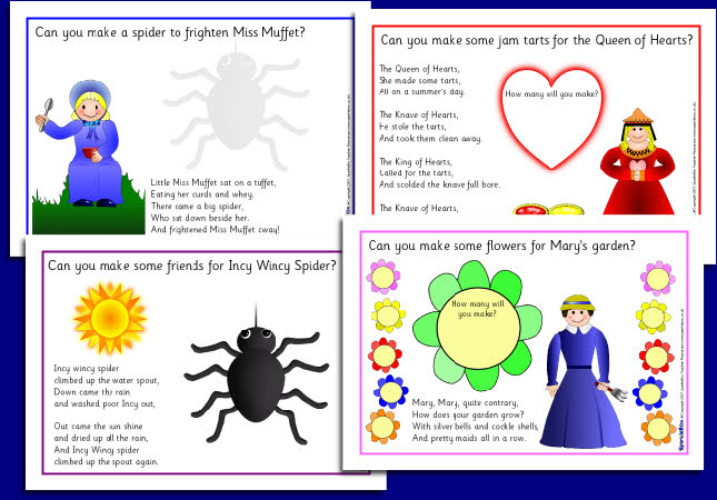 Nursery rhyme playdough mats (SB649) - SparkleBox