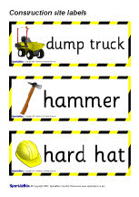 Construction Site role-play labels (SB670) - SparkleBox
