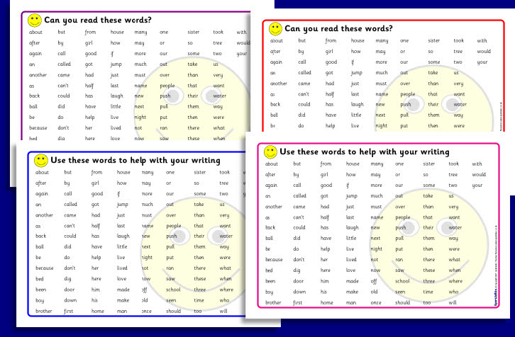 Key Stage One word mats (SB700) - SparkleBox