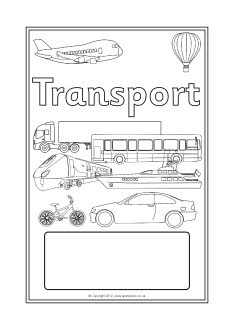Transport editable topic book covers (SB14) - SparkleBox