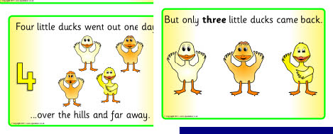 Five Little Ducks visual aids (SB75) - SparkleBox