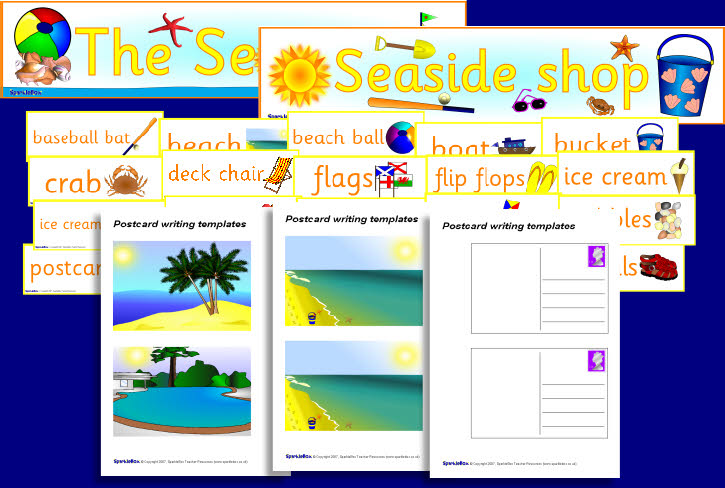 Seaside and souvenir shop role-play pack (SB716) - SparkleBox