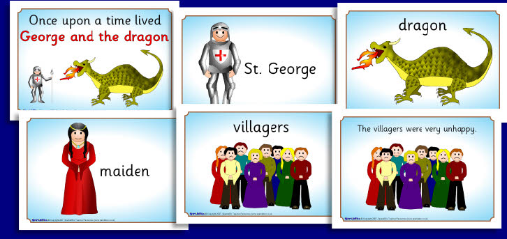 St George and the dragon visual aids (SB727) - SparkleBox
