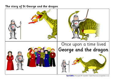 St George and the dragon sequencing pictures - colour (SB731) - SparkleBox