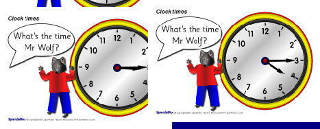 Mr Wolf clock times 2 (SB750) - SparkleBox