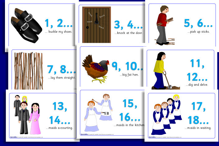 1 2 buckle my shoes visual aids (SB751) - SparkleBox