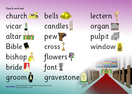 Church word mat (SB765) - SparkleBox