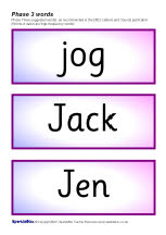 Phase 3 word cards (SB807) - SparkleBox