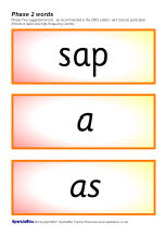 Phase 2 word cards (SB806) - SparkleBox