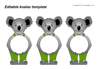 Editable koala templates (SB823) - SparkleBox