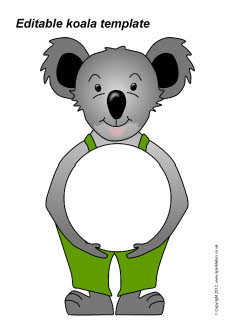 Editable koala templates (SB823) - SparkleBox