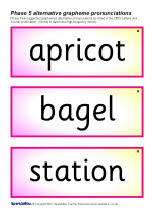 Phase 5 graphemes with alternative pronunciations (SB841) - SparkleBox