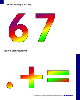 Rainbow display numbering (SB856) - SparkleBox