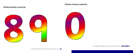 Rainbow display numbering (SB856) - SparkleBox