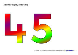 Rainbow display numbering (SB856) - SparkleBox