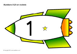Numbers 0-20 on rockets (SB87) - SparkleBox