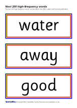Next 200 high-frequency word cards (SB892) - SparkleBox