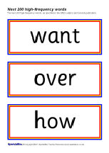 Next 200 high-frequency word cards (SB892) - SparkleBox