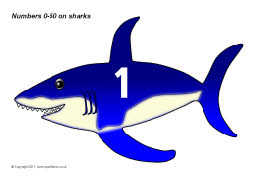 Numbers 0-50 on sharks (SB898) - SparkleBox