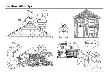 Three Little Pigs sequencing sheets (SB902) - SparkleBox