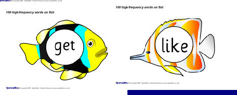 100 high-frequency words on fish (SB911) - SparkleBox