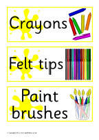 Yellow-themed classroom signs and labels pack (SB945) - SparkleBox