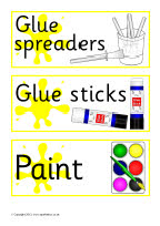 Yellow-themed classroom signs and labels pack (SB945) - SparkleBox