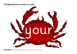 100 high-frequency words on crabs (SB949) - SparkleBox