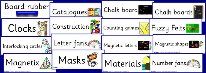 Additional classroom resource labels (blue) (SB958) - SparkleBox