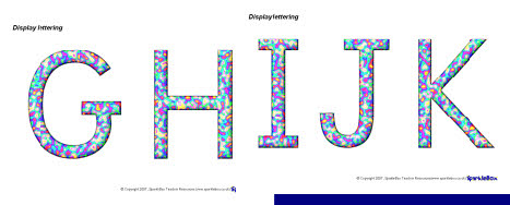 Multi-coloured display letters - capitals (SB957) - SparkleBox