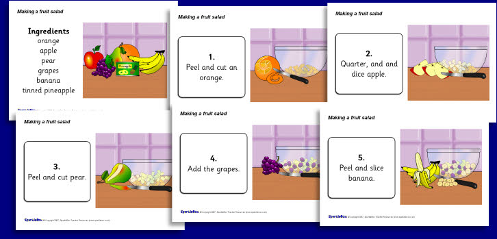 Fruit salad recipe sheets (SB979) - SparkleBox