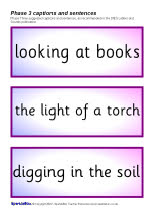 Phase 3 caption and sentence cards (SB977) - SparkleBox