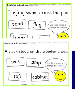 Phase 4 sentence substitution mats (SB985) - SparkleBox