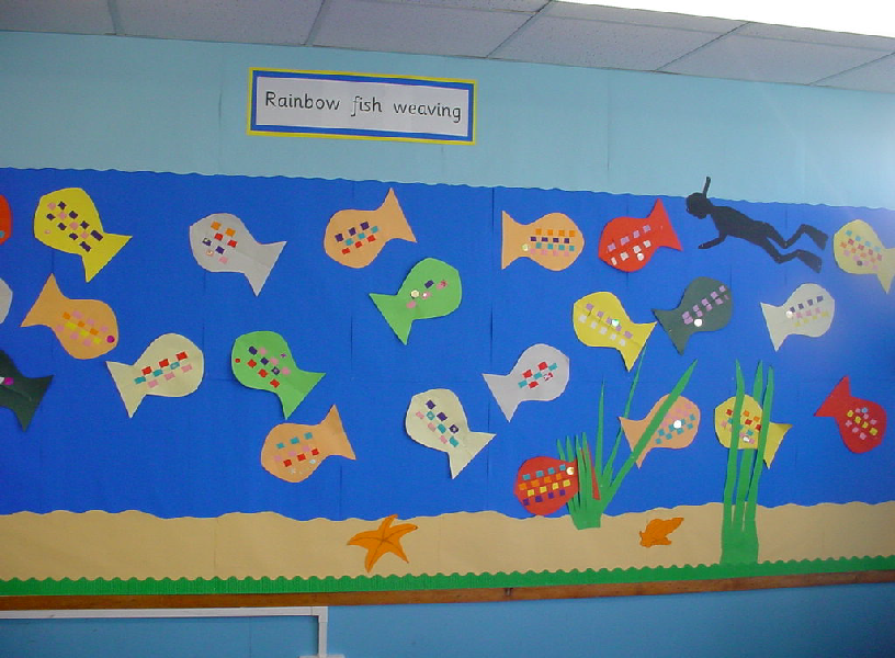Rainbow Fish Weaving Classroom Display Photo Gallery - SparkleBox