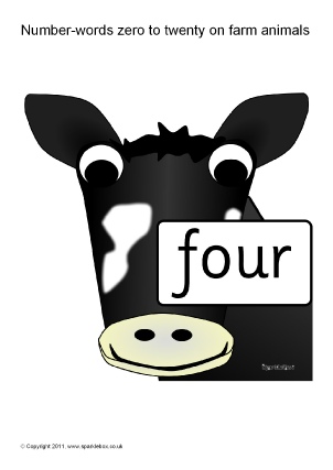Numbers on farm animals, posters, flash cards, printables, display ...