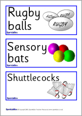 PE cupboard labels (SB1636) - SparkleBox