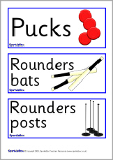 PE cupboard labels (SB1636) - SparkleBox