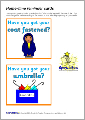 Home-time reminder cards (SB1697) - SparkleBox