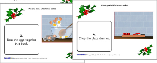 Mini Christmas cake recipe sheets (SB1885) - SparkleBox