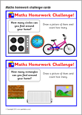 Maths homework challenge cards (SB3268) - SparkleBox