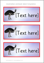 Australian animals classroom label templates (SB5130) - SparkleBox