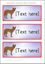 Australian animals classroom label templates (SB5130) - SparkleBox