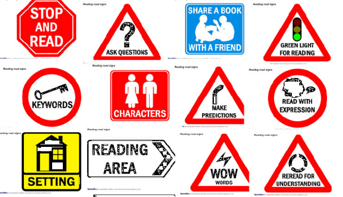 Reading road signs set (SB6229) - SparkleBox