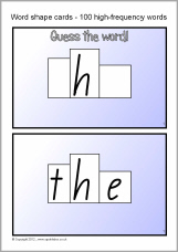 High-frequency word shape cards activity (SB7171) - SparkleBox