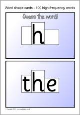 High-frequency word shape cards activity (SB7171) - SparkleBox