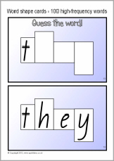 High-frequency word shape cards activity (SB7171) - SparkleBox