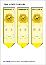 Blank editable bookmarks (SB1539) - SparkleBox