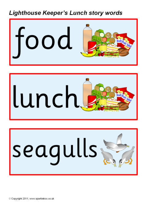 Lighthouse Keeper’s Lunch Story Words (SB3809) - SparkleBox