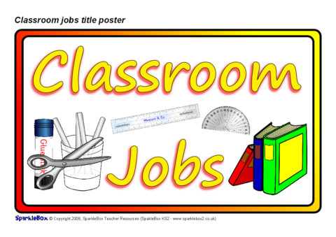Classroom Jobs Sign